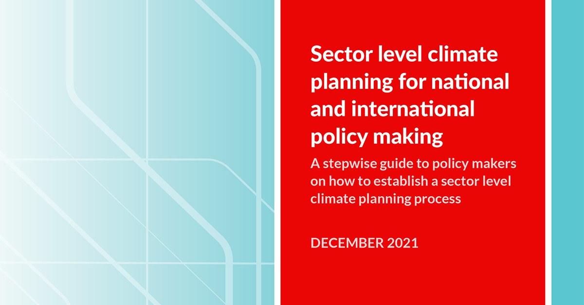 Sector level climate planning for national and international policy ...
