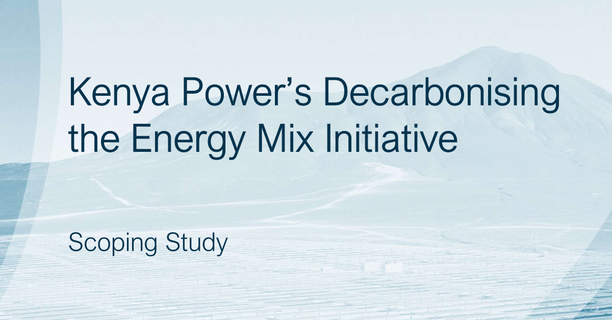 Kenya Power’s Decarbonising the Energy Mix Initiative | NewClimate ...