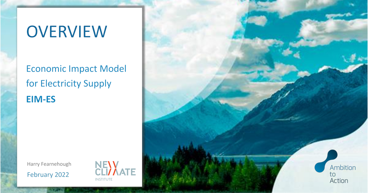 EIM-ES (Economic Impact Model for Electricity Supply) | NewClimate ...